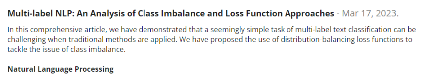Multi-label NLP: An Analysis of Class Imbalance and Loss Function ... Multi-label NLP: An Analysis of Class Imbalance and Loss Function ...